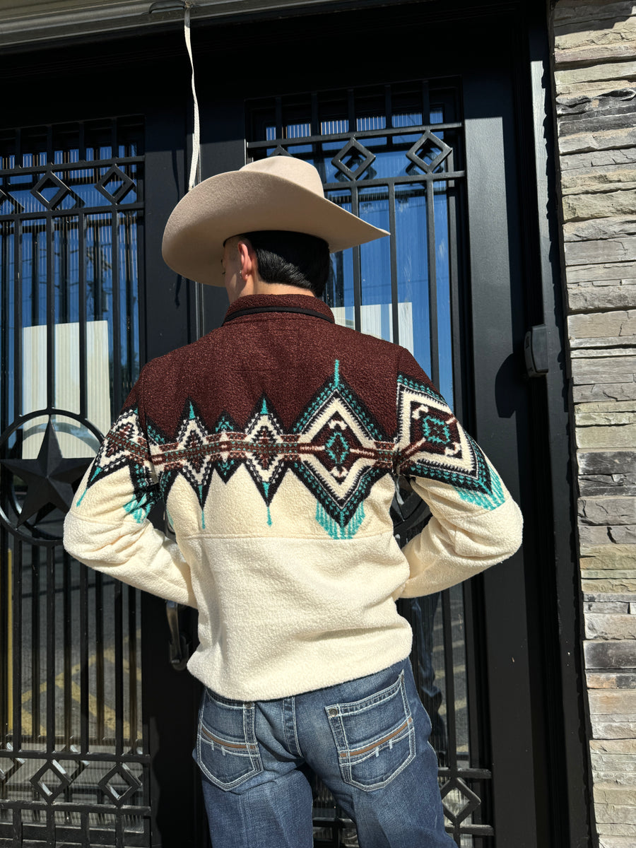 POWDER RIVER MEN'S AZTEC BERBER BORDER DARK BROWN PULLOVER |DM91C04069 – Botas Rojero