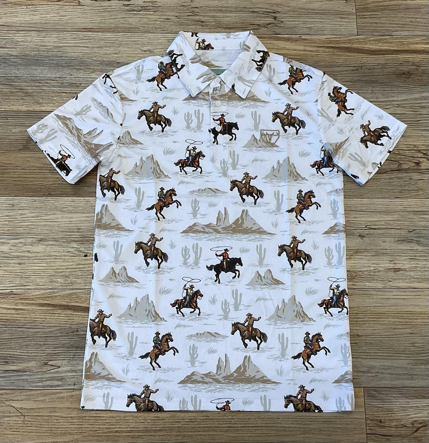 MAKE’’ MENS PLATINI WHITE HORSE PRINT POLO | PGP10150 – Botas Rojero