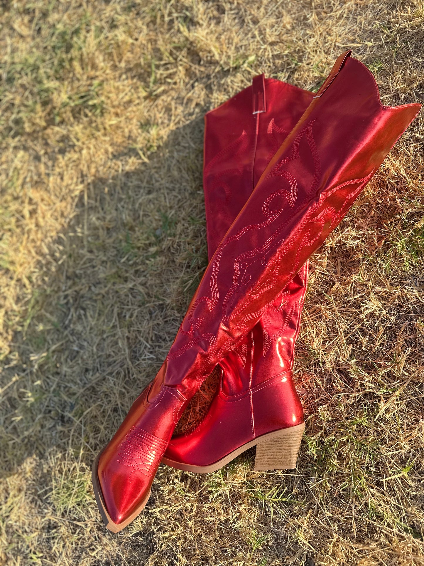 MELANIE METALLIC RED BOOTS – Botas Rojero