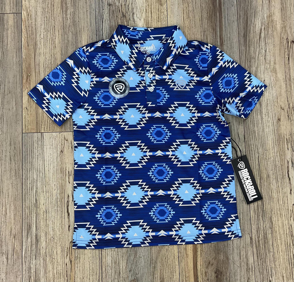 BOYS ROCK & ROLL ROYAL AZTEC PRINTED POLO |BB51T06623 – Botas Rojero