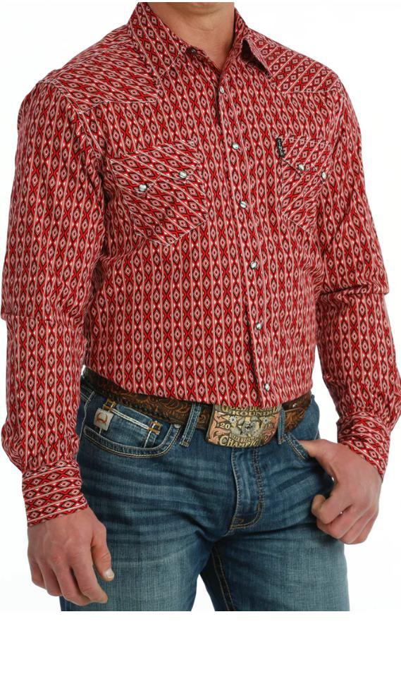 Men’s cinch long sleeve modern red shirt | MTW1301073 – Botas Rojero