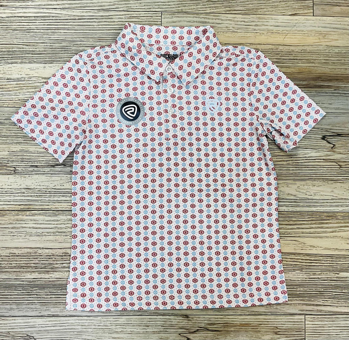 BOY’S ROCK & ROLL NATURAL GEO PRINTED POLO |BB51T06615 – Botas Rojero