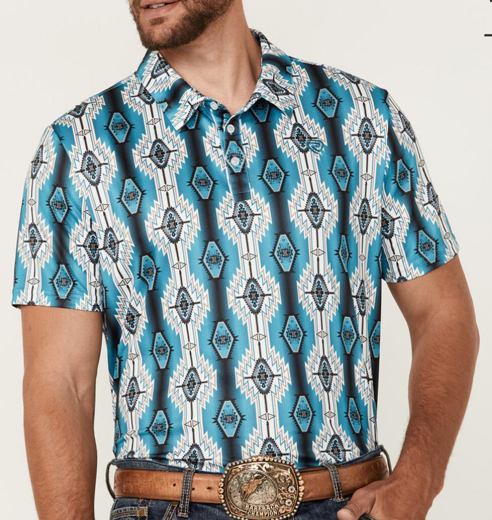 MENS ROCK & ROLL WHITE PRINTED POLO | BM51T05030 – Botas Rojero