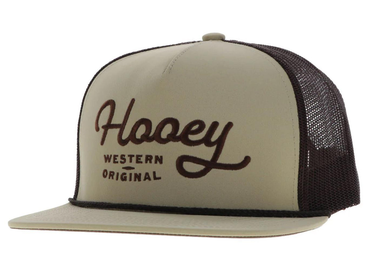 MATEO’’ OG HOOEY TAN/BROWN 5 PANEL TRUCKER WITH BROWN STITCHING | 23 ...