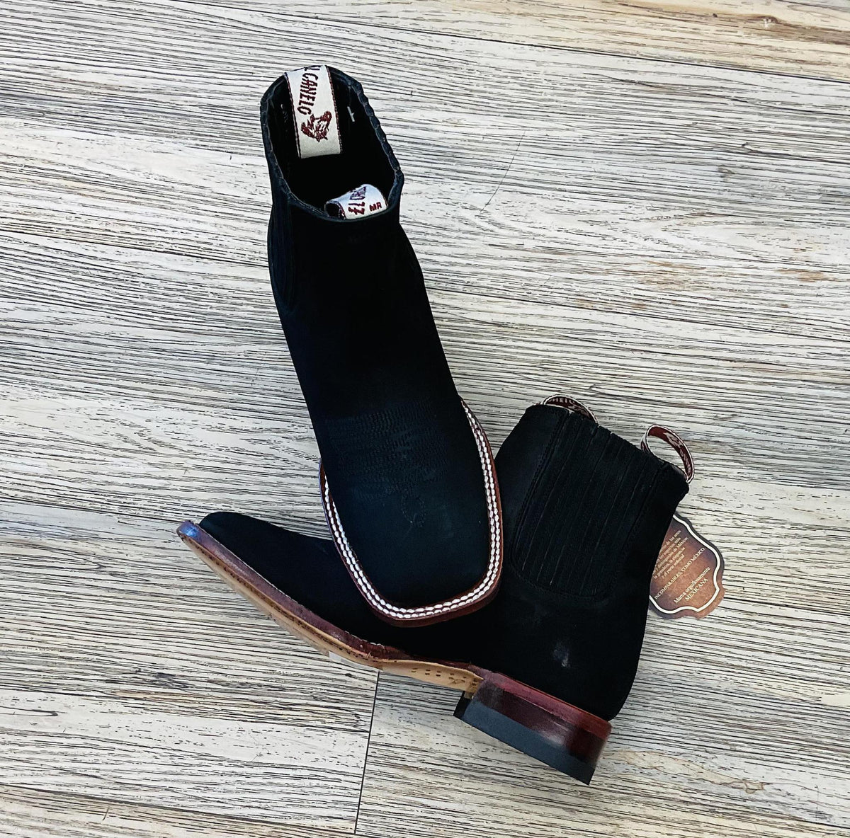 ROME’’ NOBUCK NEGRO SQUARE TOE BOTIN EL CANELO – Botas Rojero