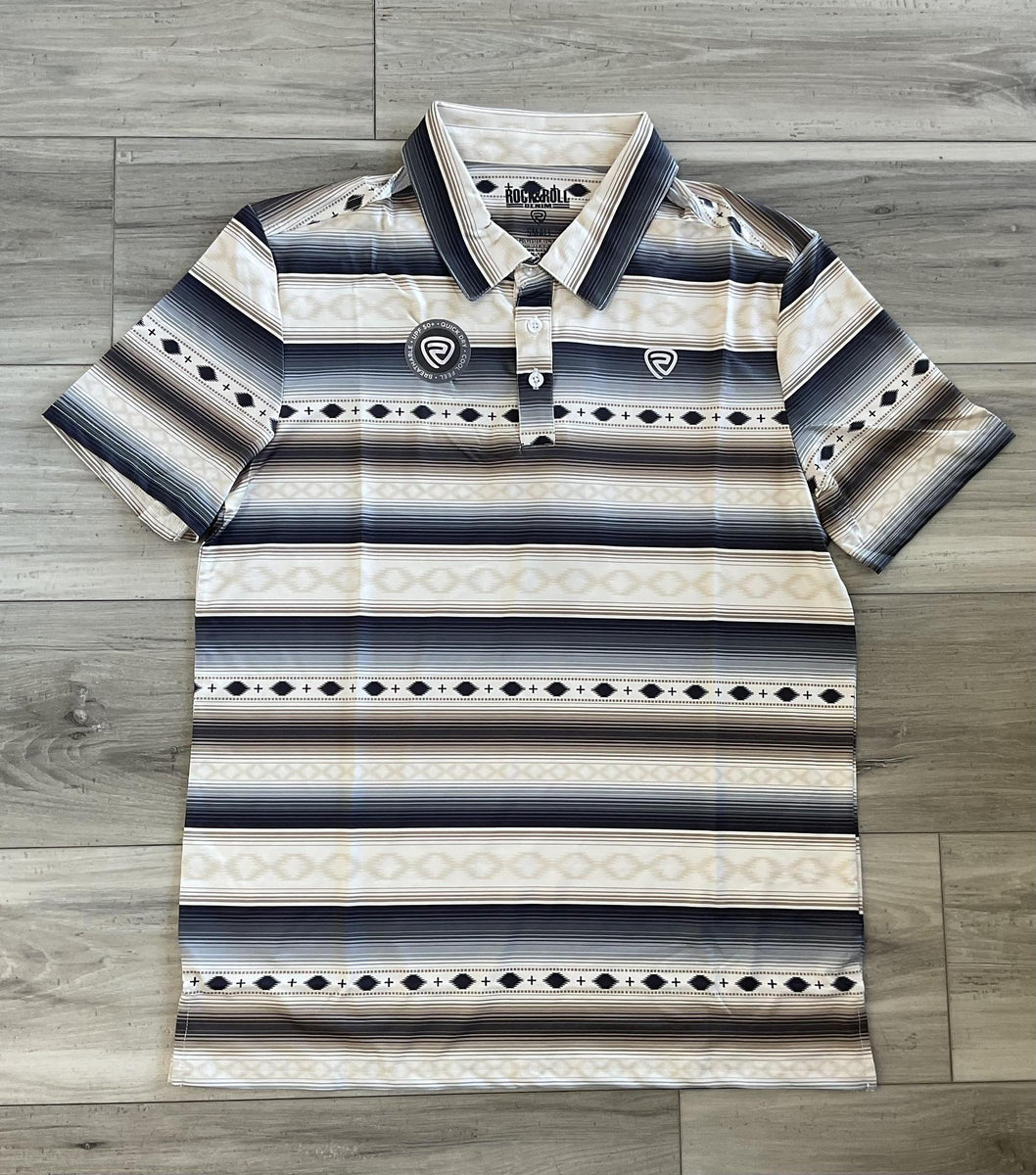 ROCK & ROLL MEN’S NATURAL AZTEC PRINTED POLO | BM51T08347 – Botas Rojero