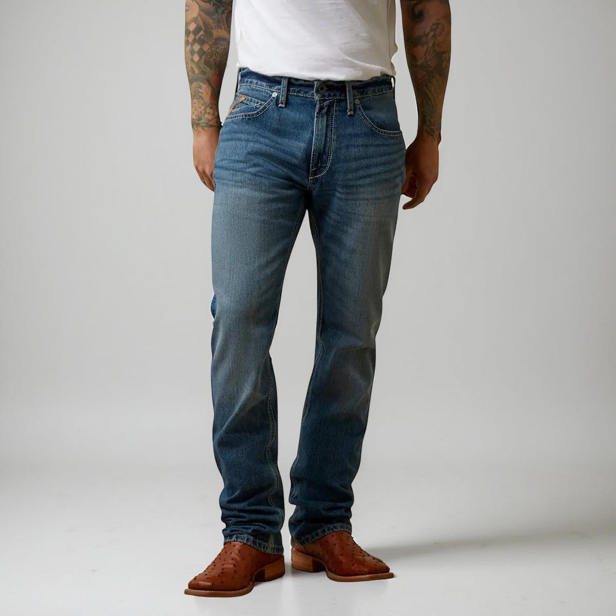 Mens ariat M4 solang straight jean poplar | 10044374 M4 – Botas Rojero