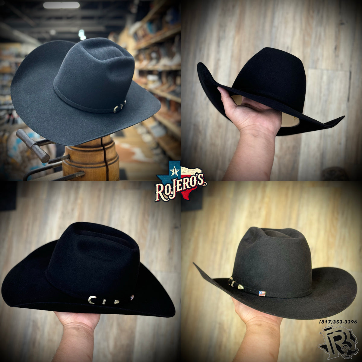 40X BLACK | AMERICAN HAT COWBOY FELT HAT – Botas Rojero