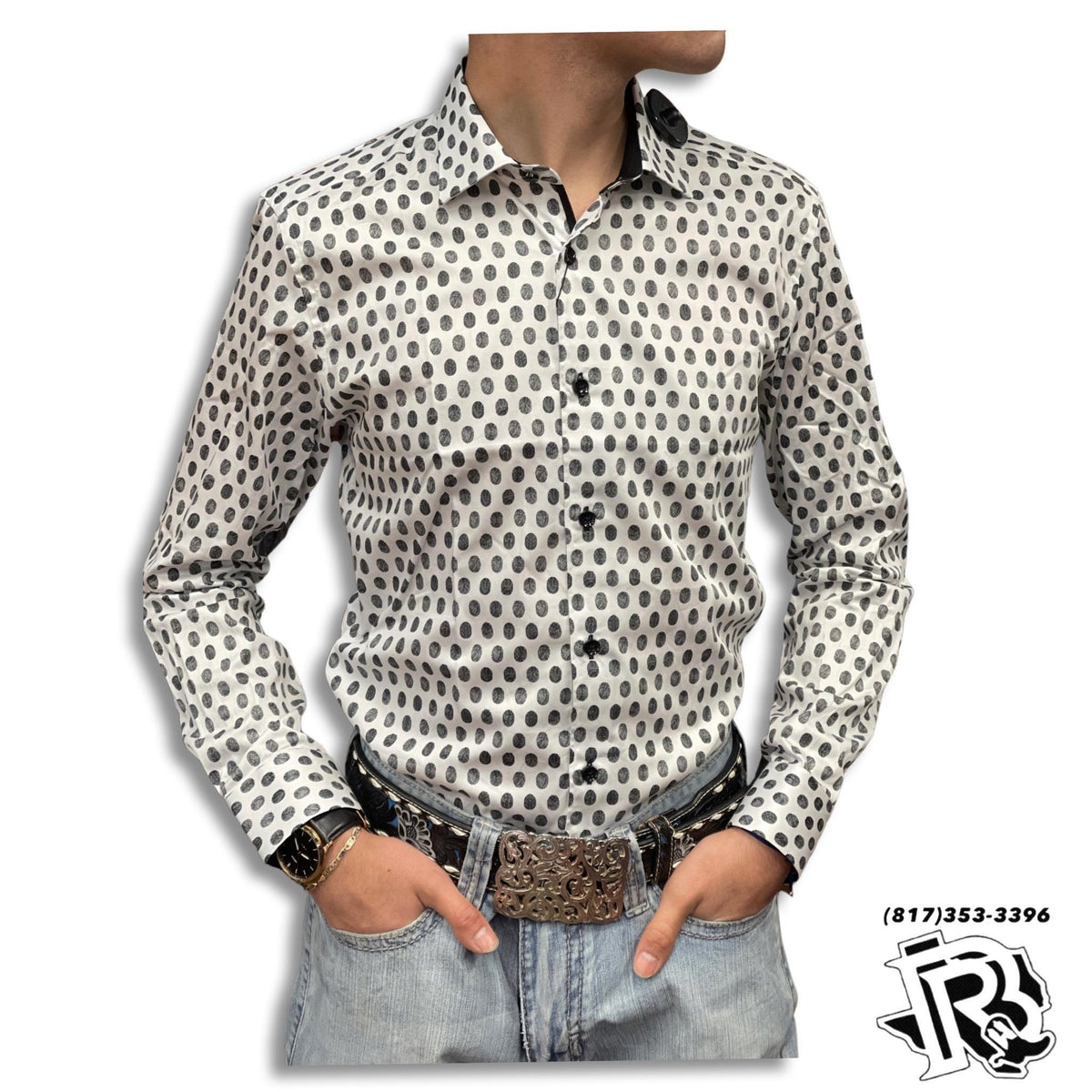 AXEL “ | MEN’S WESTERN SHIRT WHITE LONG SLEEVE – Botas Rojero