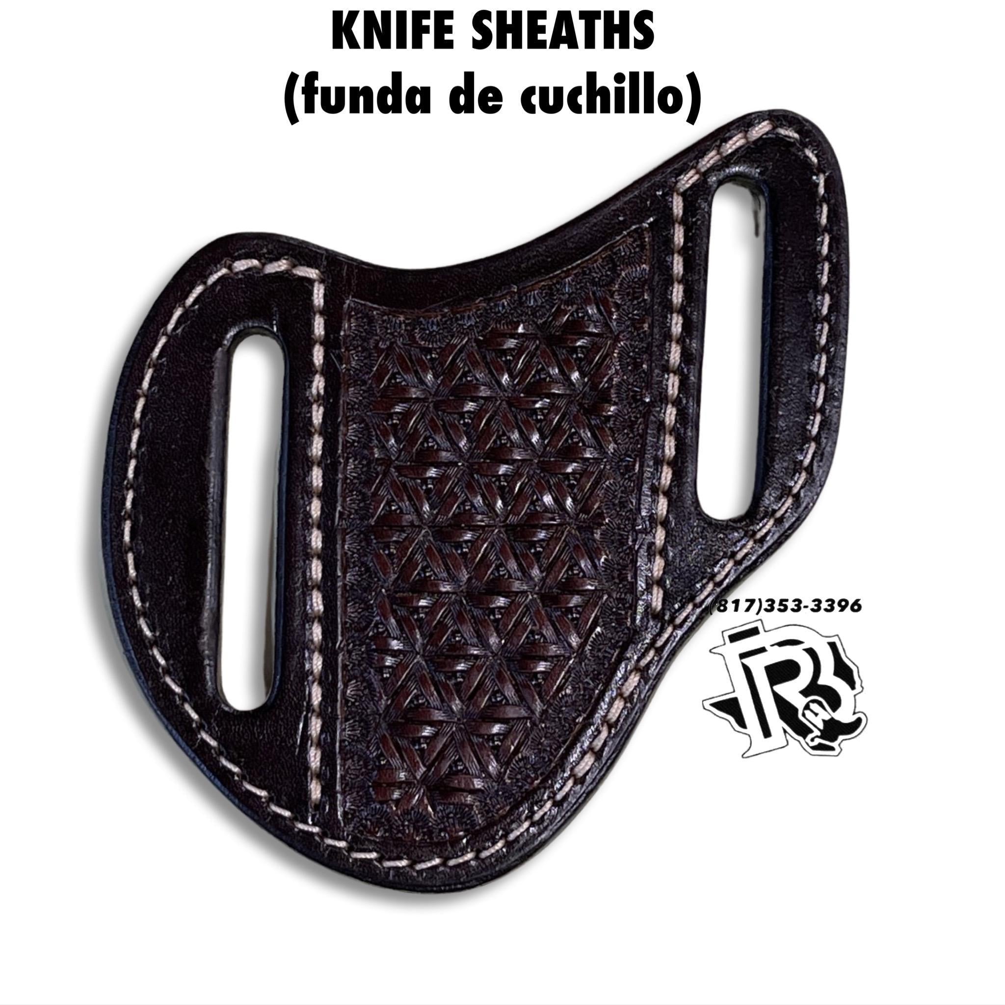 Simon “ | KNIFE SHEATHS COGNAC TOOLED LEATHER – Botas Rojero