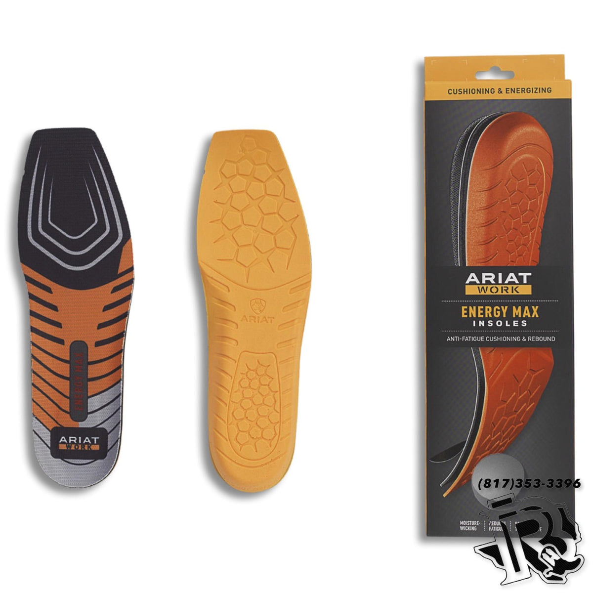 ARIAT MENS ENERGY MAX WORK INSOLE WIDE SQUARE A10032203 – Botas Rojero