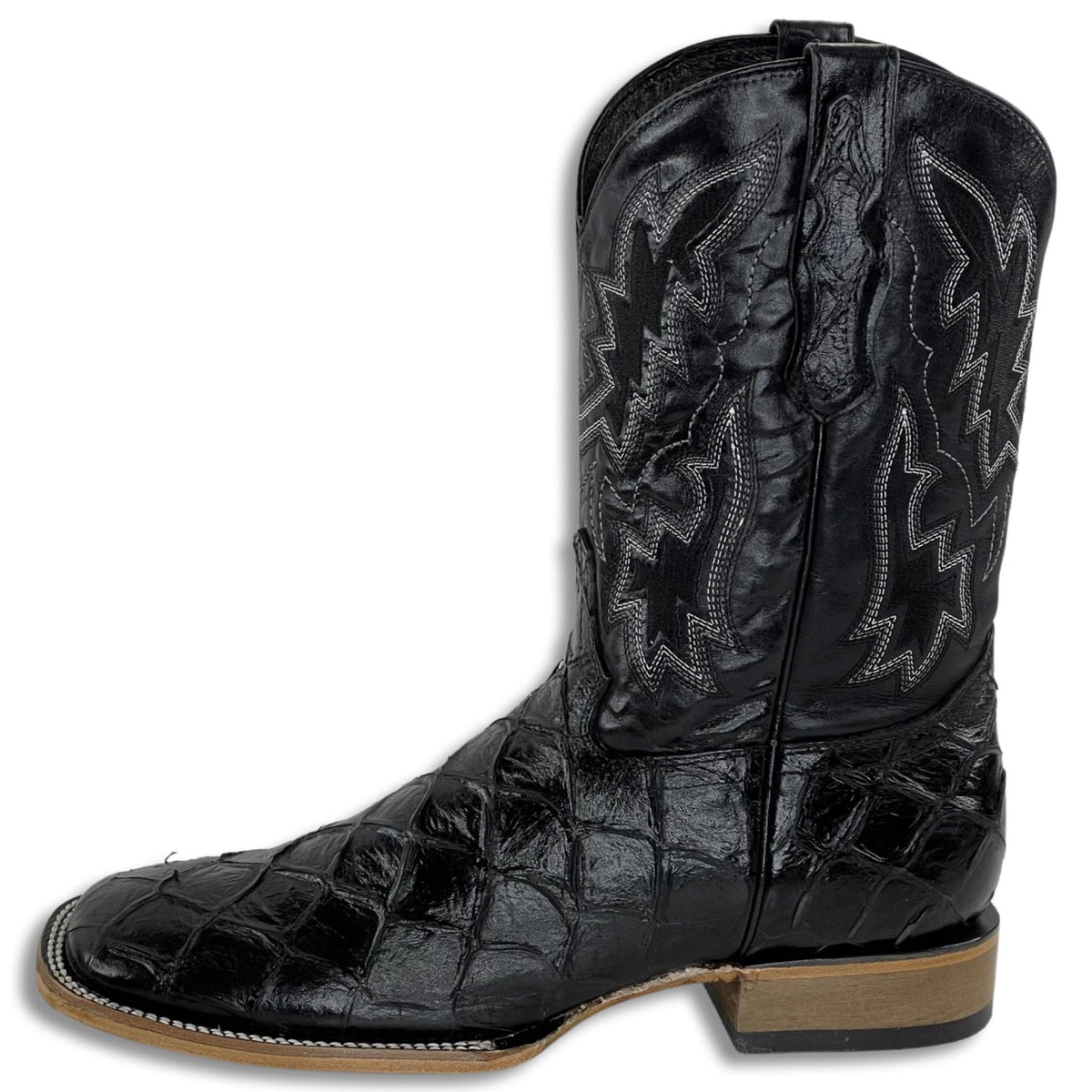 BLACK FISH PRINT | MEN SQUARE TOE WESTERN BOOTS – Botas Rojero