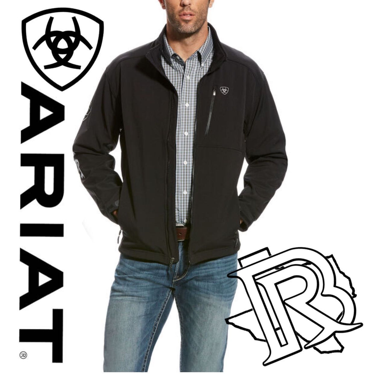 MEN'S Ariat GREY Logo 2.0 Softshell Jacket 10023322 – Botas Rojero