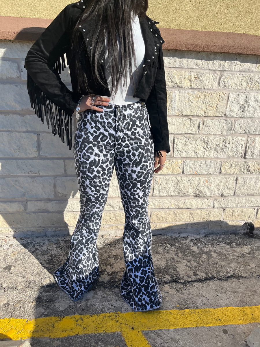 White Leopard Bell Bottoms – Botas Rojero